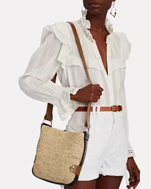 isabel marant Étoile - Bayia Mini Raffia Shoulder Bag