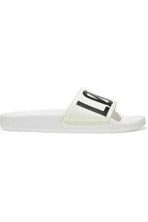 Red Valentino Printed Rubber Slides - White