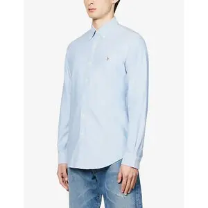 Polo Ralph Lauren Long-sleeved Button-down Custom-fit Cotton Oxford Shirt - Blue
