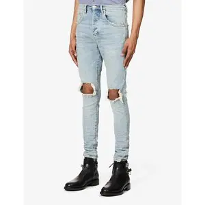 PURPLE BRAND Ripped-knee Slim-fit Stretch-denim Jeans