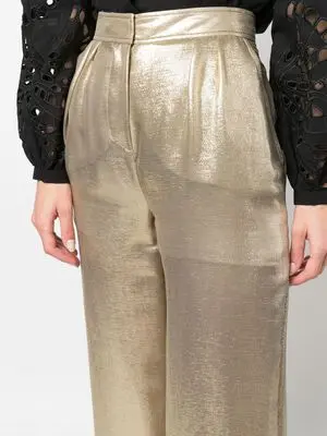 Alberta Ferretti Metallic-finish Wide-leg Trousers