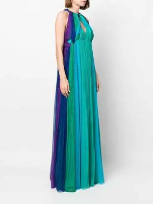 Alberta Ferretti Draped Tulle Silk Gown