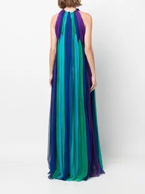 Alberta Ferretti Draped Tulle Silk Gown
