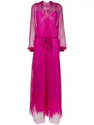 Alberta Ferretti Two-piece Silk Shift Gown - Purple