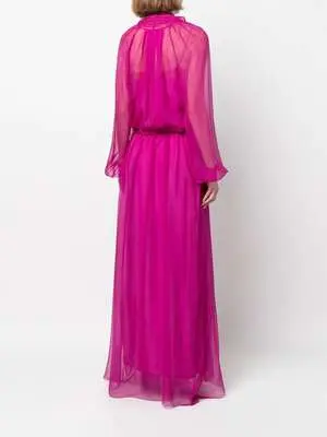 Alberta Ferretti Two-piece Silk Shift Gown