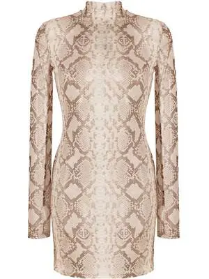 Philipp Plein Snakeskin-print Mini Dress