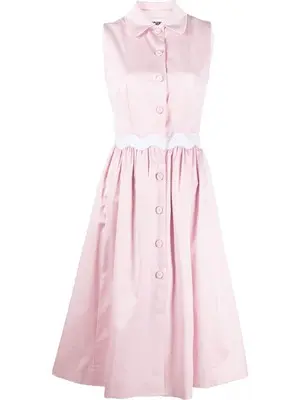 Moschino Pleated Sleeveless Mini Dress - Pink