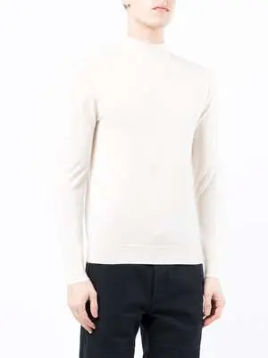N.peal Mock Neck Knitted Jumper - White