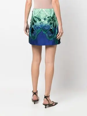 Alberta Ferretti Sequinned Pleat Mini Skirt