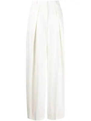 Alberta Ferretti High-waisted Wide-leg Trousers - White