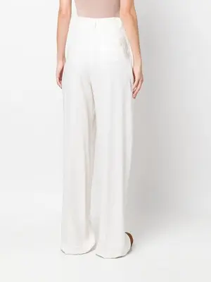 Alberta Ferretti High-waisted Wide-leg Trousers - White