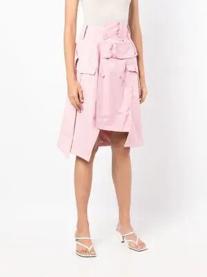 Rokh Asymmetric Belted Skirt