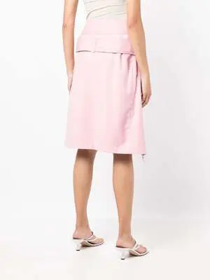 Rokh Asymmetric Belted Skirt