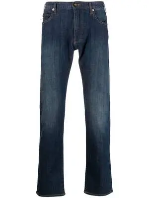 Emporio Armani Straight Leg Denim Jeans - Blue