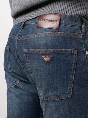 Emporio Armani Straight Leg Denim Jeans - Blue