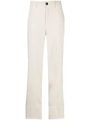 GANNI High-waisted Straight-leg Trousers - Neutrals