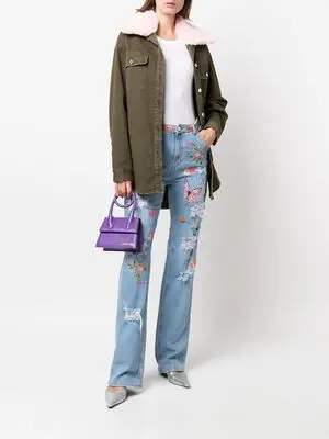 Blumarine Distressed Butterfly-motif Jeans