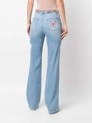 Blumarine Distressed Butterfly-motif Jeans