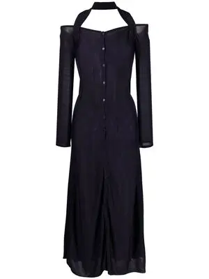 Jacquemus Long Sleeve Halterneck Midi Dress - Blue