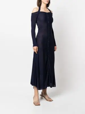 Jacquemus Long Sleeve Halterneck Midi Dress