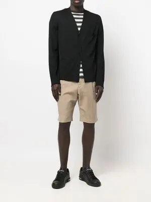 GOES BOTANICAL V-neck Button Merino Cardigan - Black