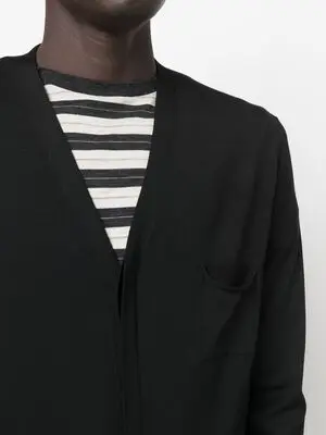 GOES BOTANICAL V-neck Button Merino Cardigan - Black