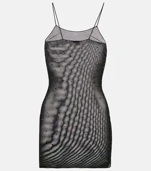 Oseree Gem-embellished Slip Dress - Black