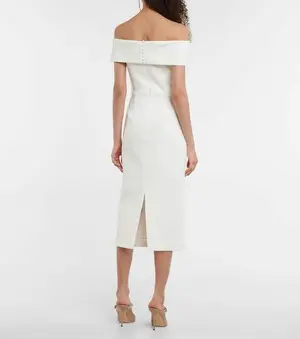 Rebecca Vallance Off-shoulder Crêpe Midi Dress - White