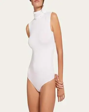 Wolford Sleeveless Turtleneck Bodysuit - White
