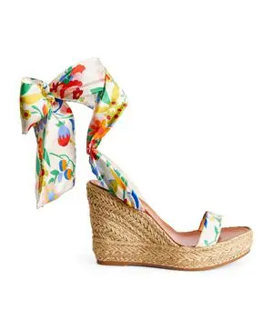 CHRISTIAN LOUBOUTIN Monica Du Désert Satin Wedge Sandals 110