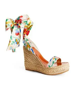 CHRISTIAN LOUBOUTIN Monica Du Désert Satin Wedge Sandals 110