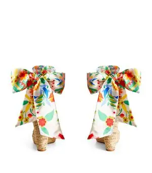 CHRISTIAN LOUBOUTIN Monica Du Désert Satin Wedge Sandals 110