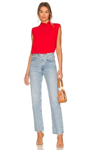 Amanda Uprichard Sleeveless Fabienne Top - Crimson