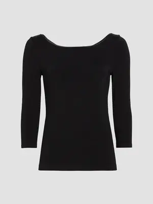 Wolford Cordoba Boatneck Pullover Top - Black