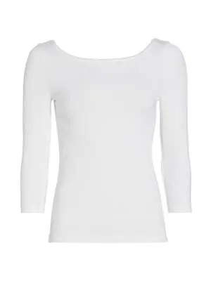 Wolford Women's Cordoba Boatneck Pullover Top - White  White