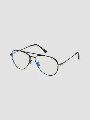 TOM FORD Aviator 56mm Blue Filter Eyeglasses
