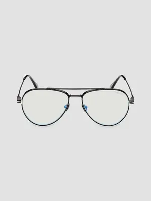 TOM FORD Aviator 56mm Blue Filter Eyeglasses