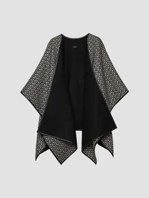 FERRAGAMO New New Ganc Wool & Leather-trim Stole - Black
