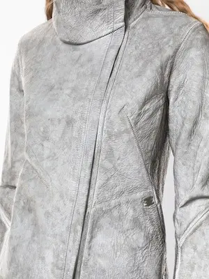 ISAAC SELLAM EXPERIENCE Off-centre Leather Biker Jacket
