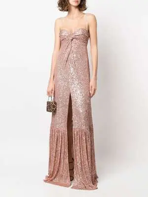 Elisabetta Franchi Sequin Sweetheart-neckline Gown