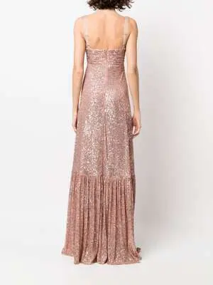 Elisabetta Franchi Sequin Sweetheart-neckline Gown