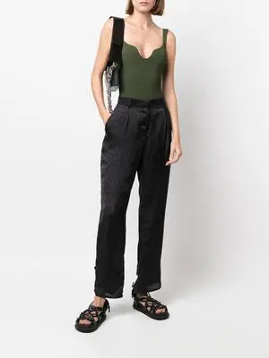 Sacai High-waisted Patterned Trousers
