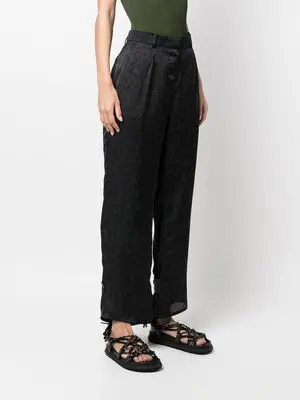 Sacai High-waisted Patterned Trousers