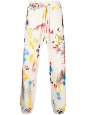 Palm Angels Paint-splatter Logo-print Track Pants