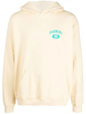 Harmony Logo-print Pullover Hoodie - Yellow
