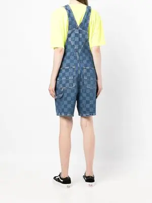 AAPE BY *A BATHING APE Moonface Check-print Suspender Shorts