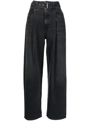 AGOLDE High-waisted Wide-leg Jeans - Black