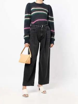 AGOLDE High-waisted Wide-leg Jeans - Black