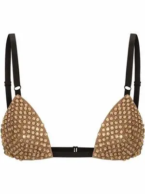 Dolce & Gabbana Rhinestone-embellished Bralette Top - Neutrals