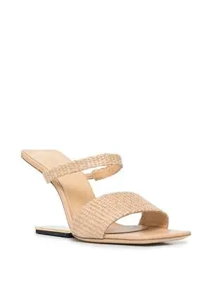 Cult Gaia Rene 100mm Geometric-heel Sandals - Neutrals